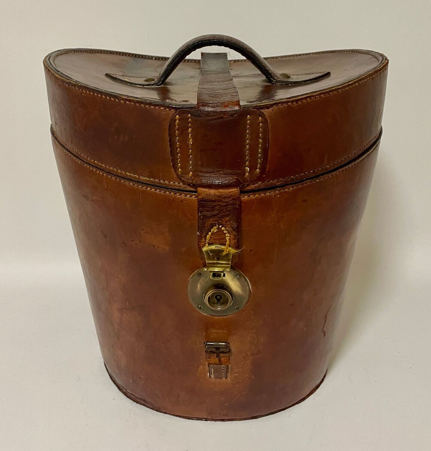 Victorian Leather Double Top Hat Box