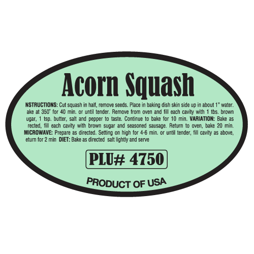 Acorn Squash PLU Labels Produce Label Order Online | Store - Produce Labels