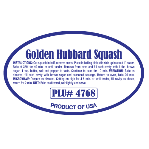 Golden Hubbard Squash - Labels Produce Label Order | Store - Produce Labels