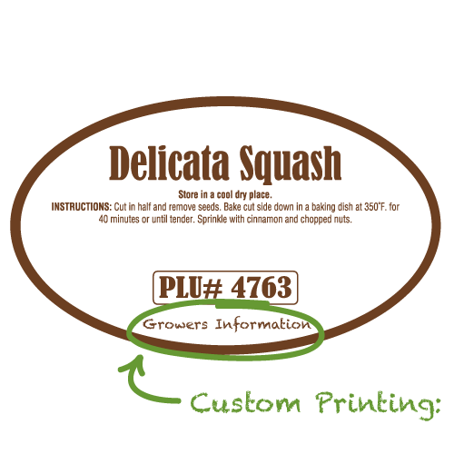 Semi-Custom Delicata Squash - Produce Labels Order | Store - Produce Labels