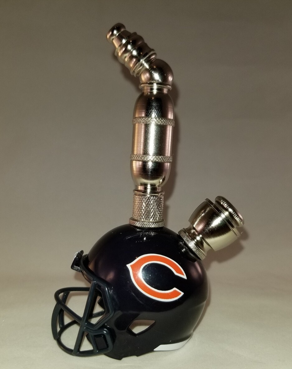 Chicago Bears NFL Helmet Upright Pipe Nickel Finish
