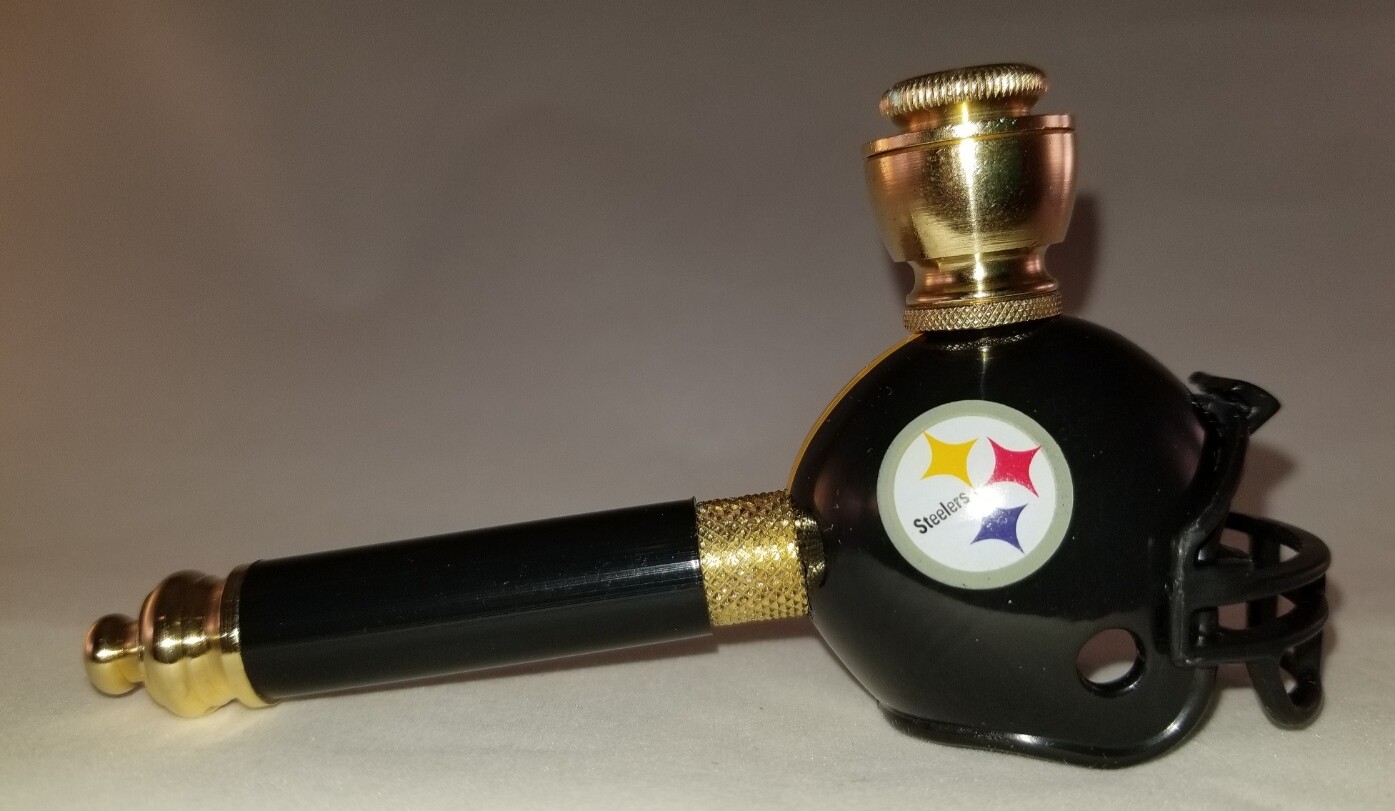 PITTSBURGH STEELERS NFL FOOTBALL HELMET SMOKING PIPE Long Stem/Mini ...