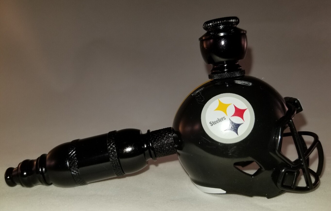 PITTSBURGH STEELERS "BAD ASS" NFL FOOTBALL HELMET SMOKING PIPE Straight ...