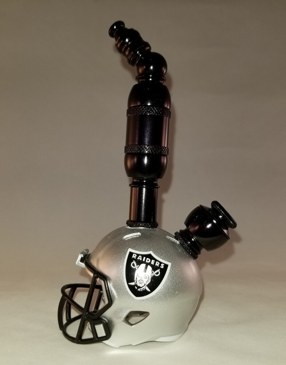 Oakland Raiders NFL Helmet Pipe Stand Alone Design