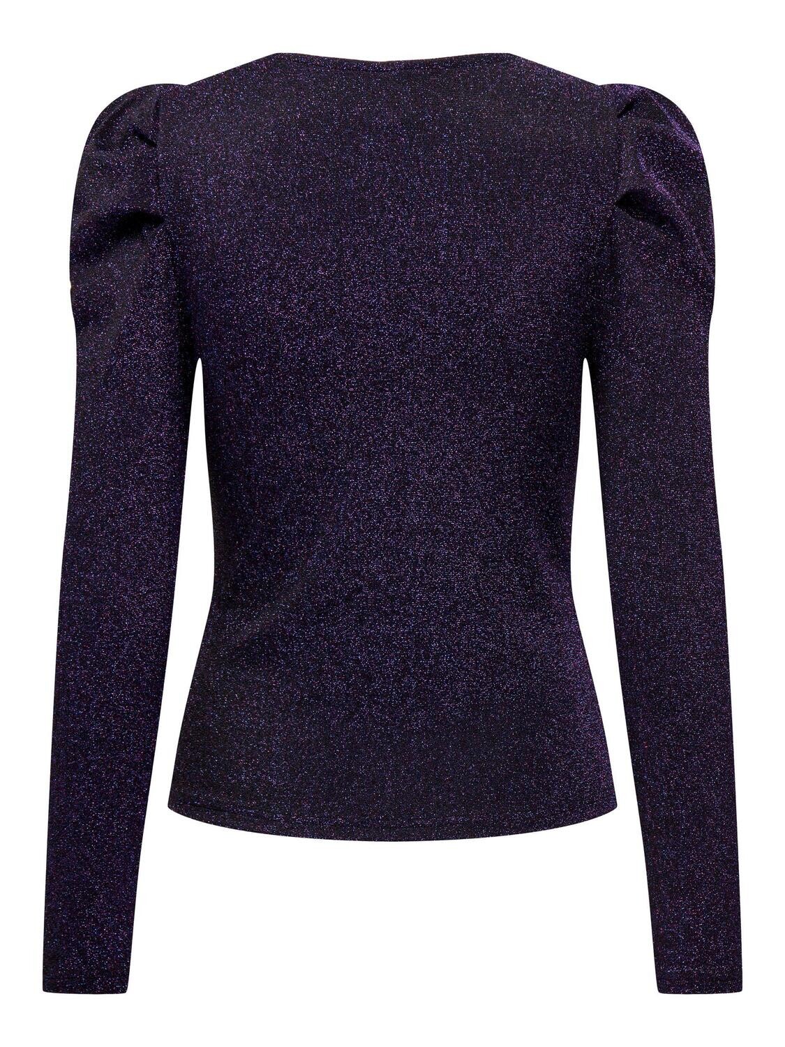 ONLNEW RICH L/S GLITTER PUFF TOP JRS Silver/Gold glitter