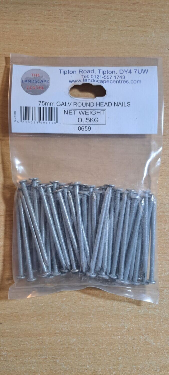 75mm 1/2Kg Bag Galvanised Nails