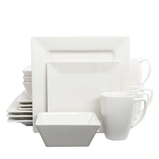 WHITE SQUARE DINNER SET
