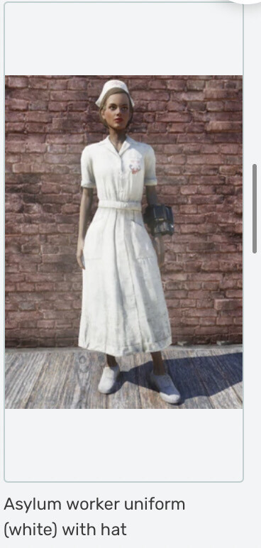 WHITE CLEAN Asylum Worker Hat + Outfit