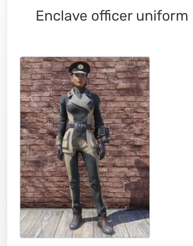 Enclave Officer Uniform + Hat