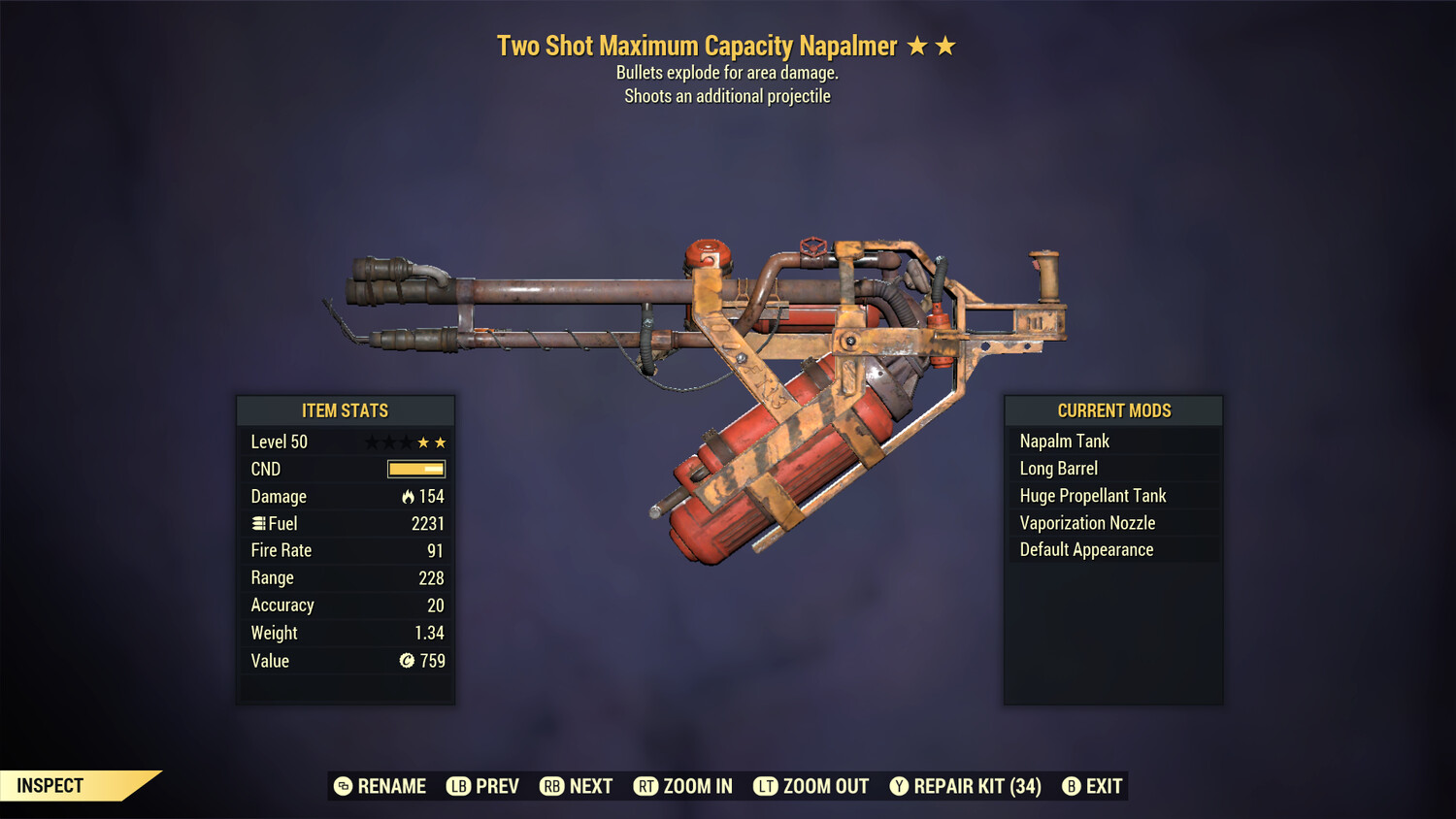 LEGACY Two Shot Explosive Flamer/Napalmer