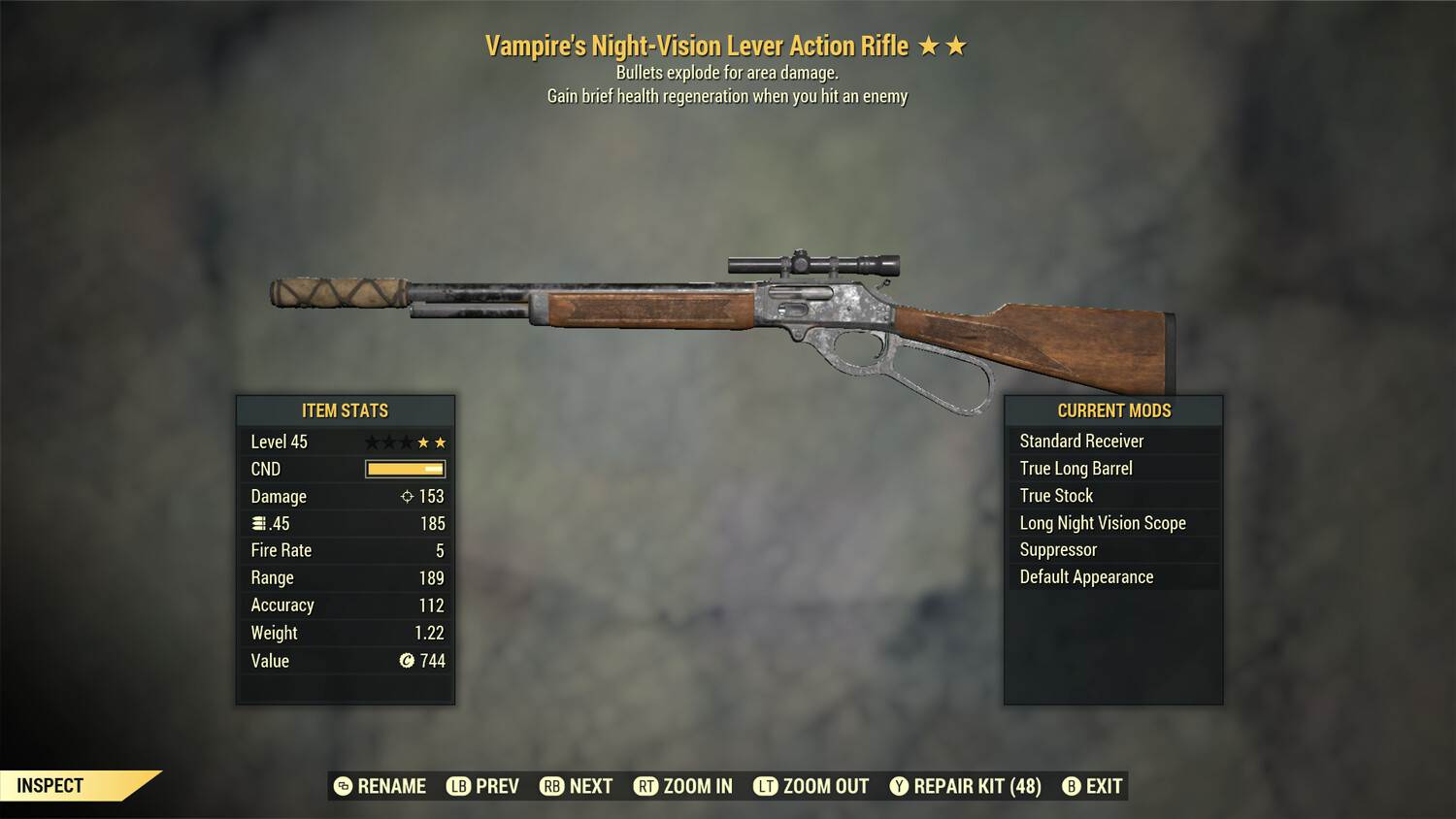 Vampire Explosive Lever Action Rifle