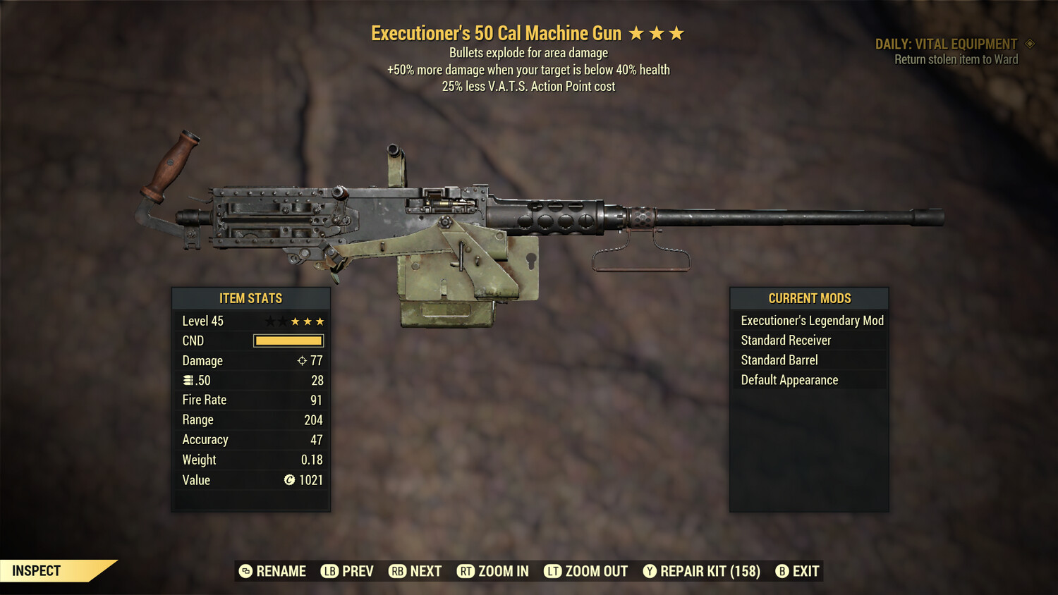 Executioners Explosive 25 50-cal Machine Gun