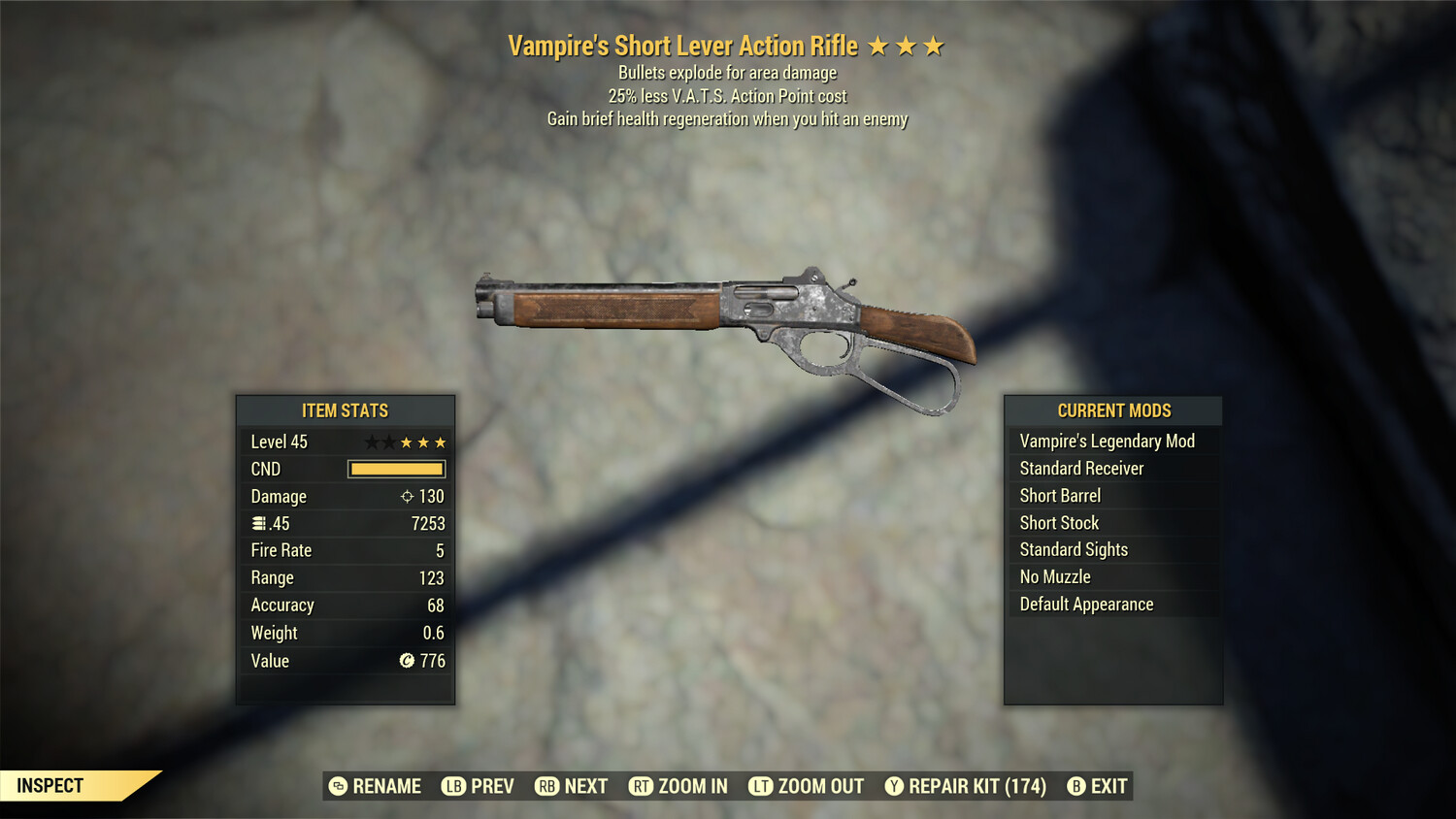 Vampire Explosive 25 Lever Action Rifle