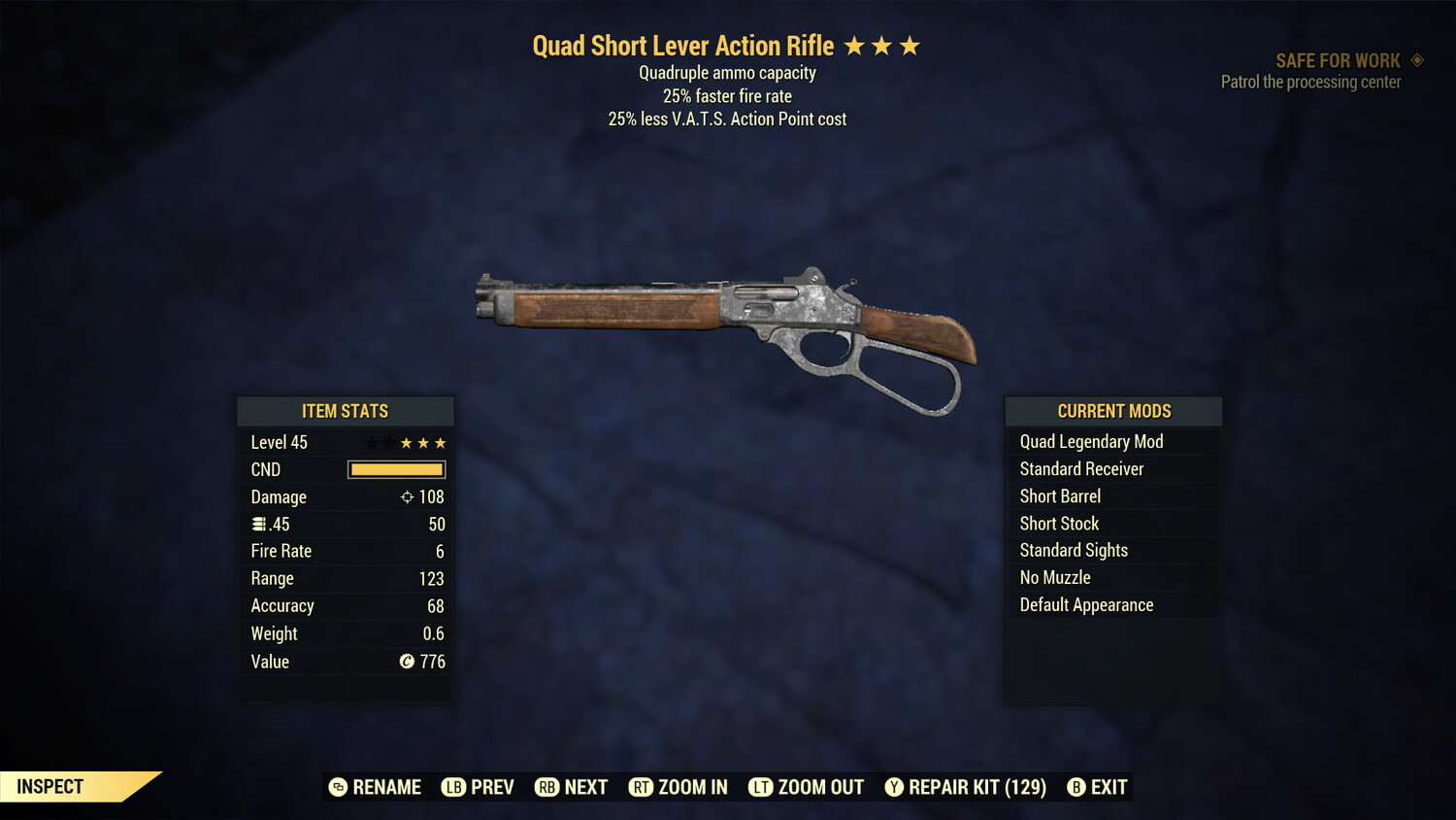 Quad 25/25 Lever Action Rifle