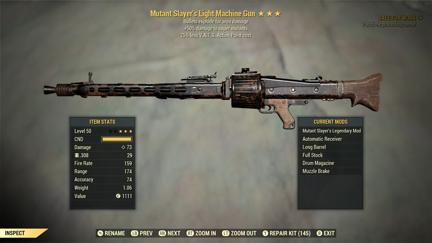 Mutant Slayer Explosive 25 Light Machine Gun