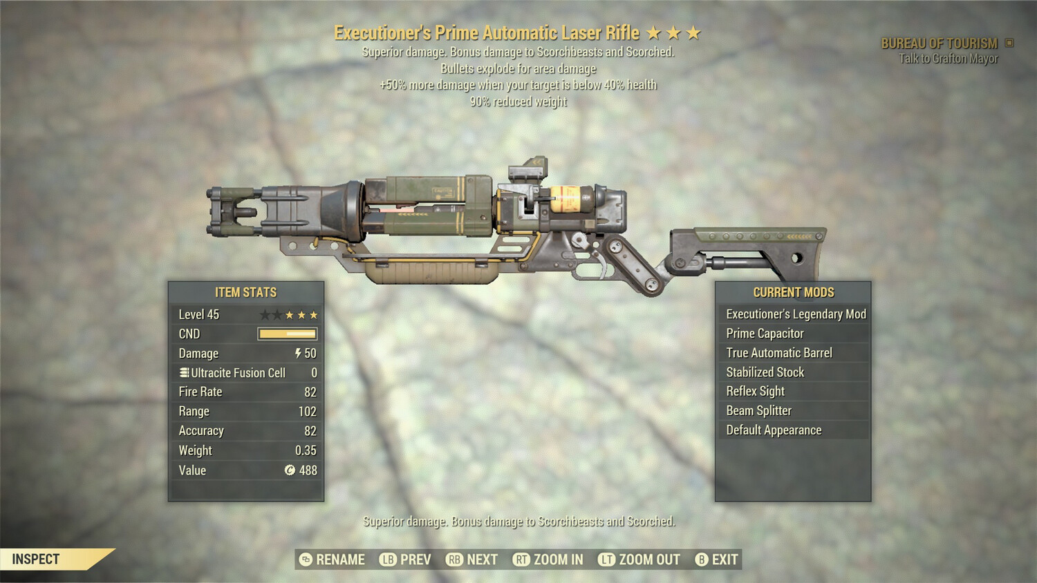 Unbreakable Legacy Executioners Explosive 90 Non Ultracite Laser Rifle Extremely Rare Pair