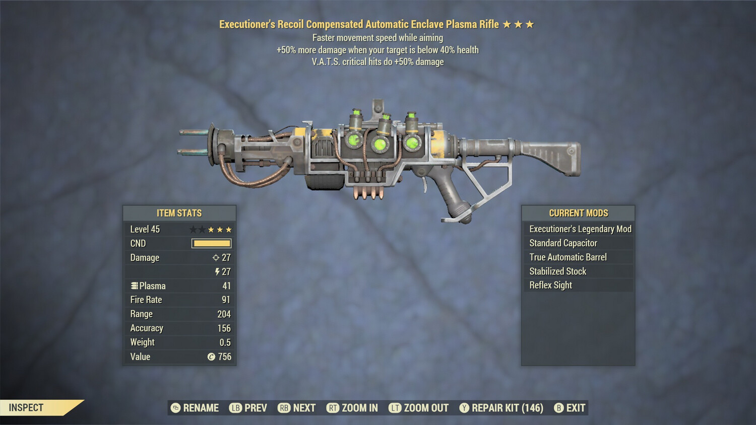 Executioners 50/FMSWA Enclave Plasma Rifle With Flamer Mod Box