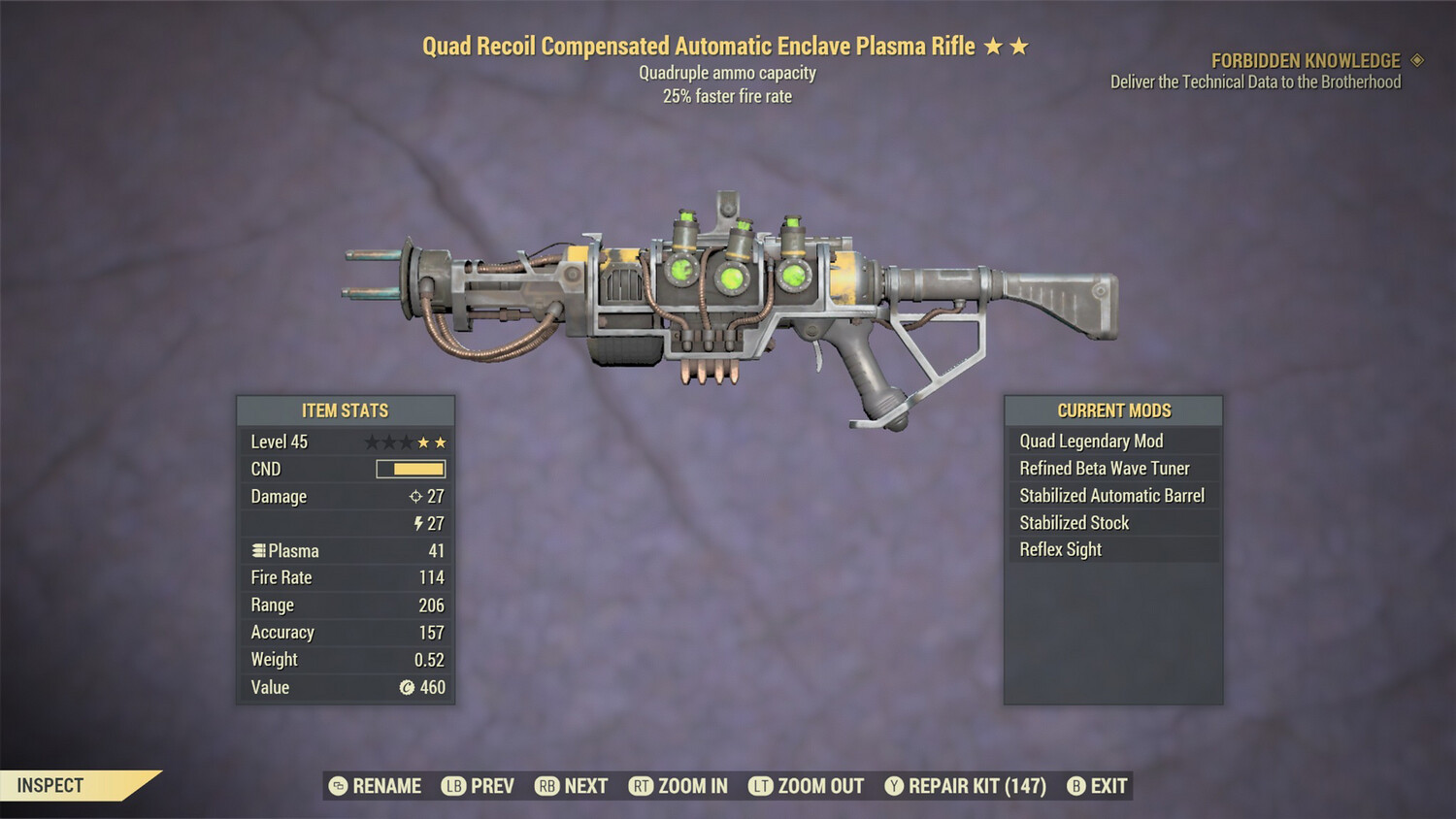 Quad 25 Enclave Plasma Rifle With Flamer Mod