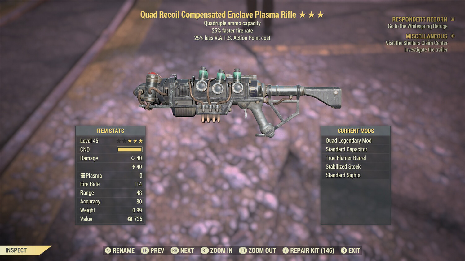 Quad 25/25 Enclave Plasma Rifle With Flamer Mod