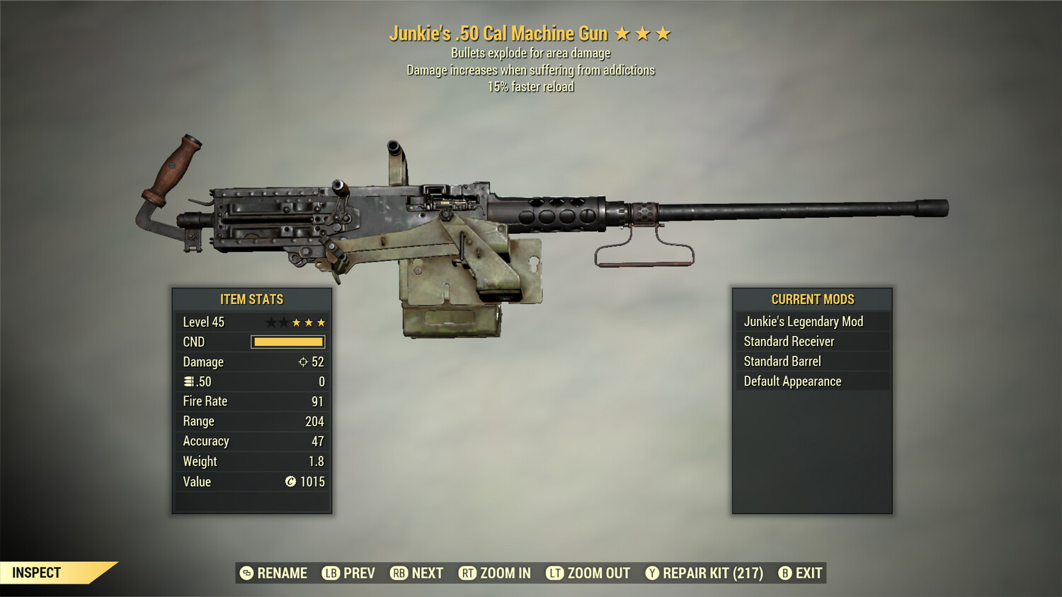 Junkie Explosive 15 50-cal Machine Gun