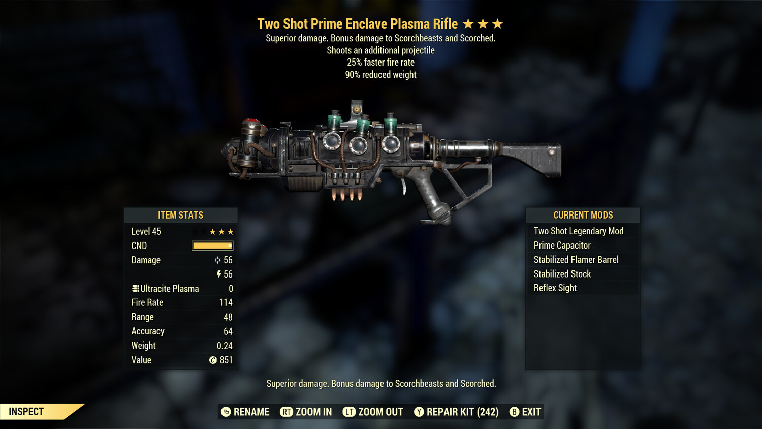 Two Shot 25/90 Enclave Plasma Rifle With Flamer Mod