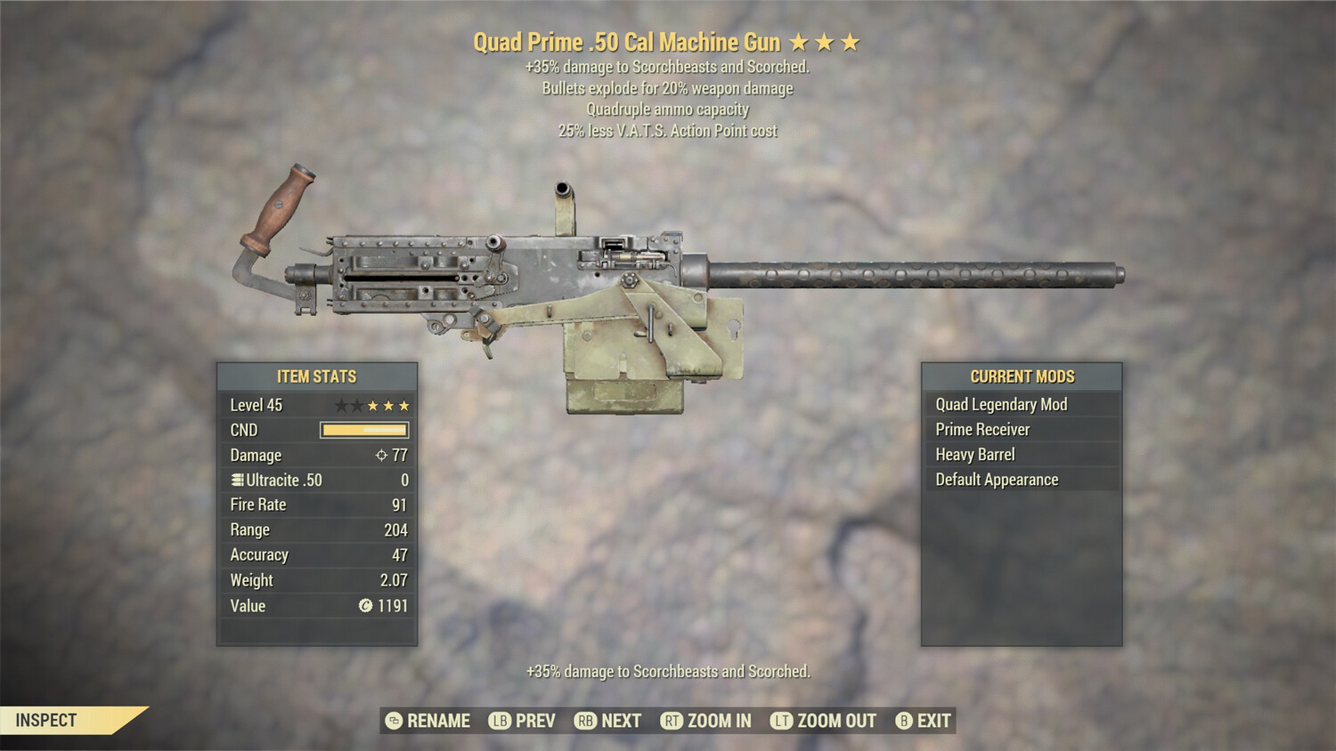 Quad Explosive 25 50-cal Machine Gun