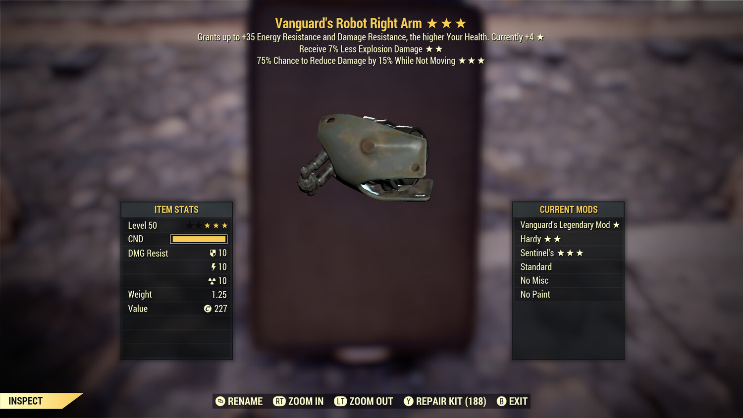 Vanguard Explosive Sentinel Robot RA