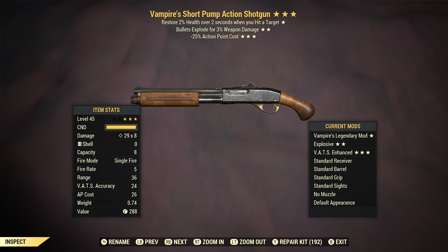 Vampire Explosive 25 Pump Action Shotgun