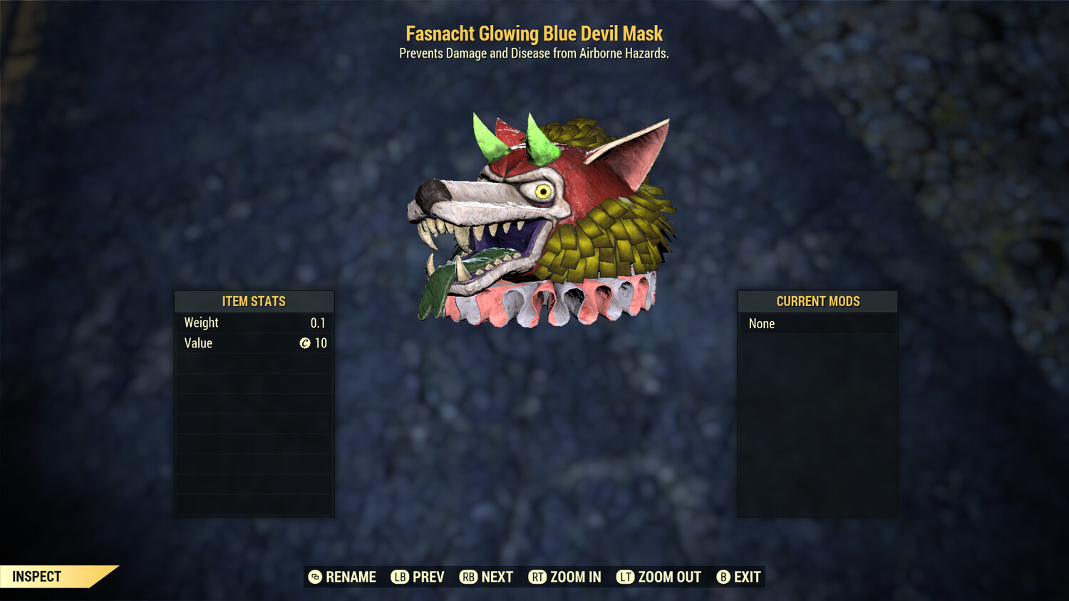 Fasnacht Glowing Blue Devil Mask