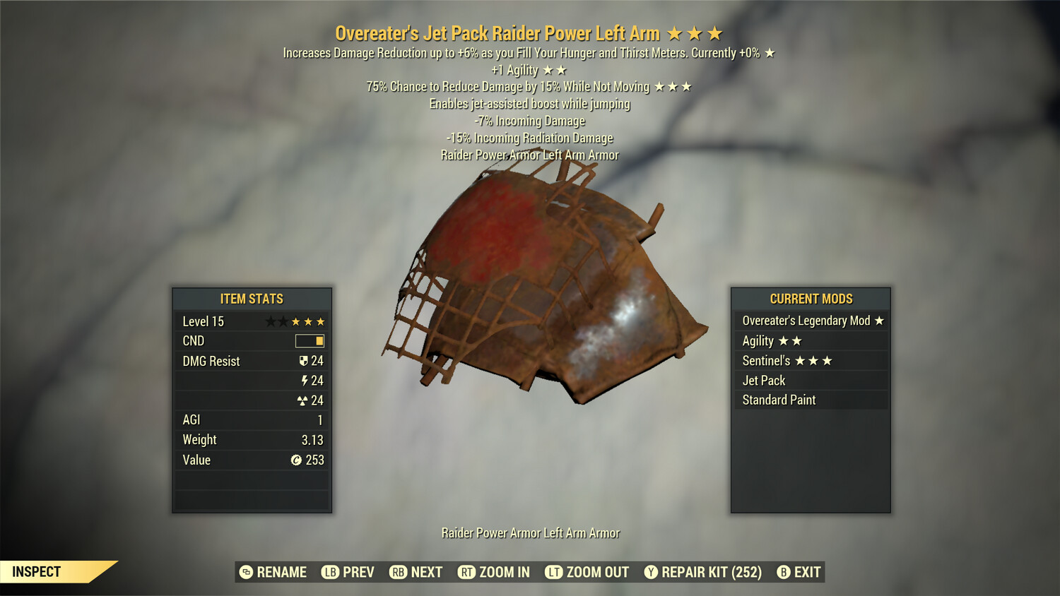 Overeaters 1A Sentinel Legacy Jetpack Raider LA Lvl 15