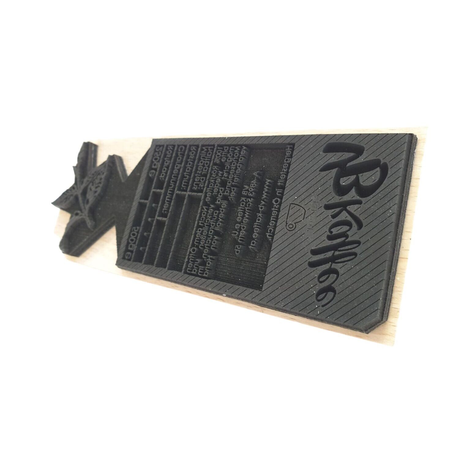 Fixed rubber cliche for roller stamp