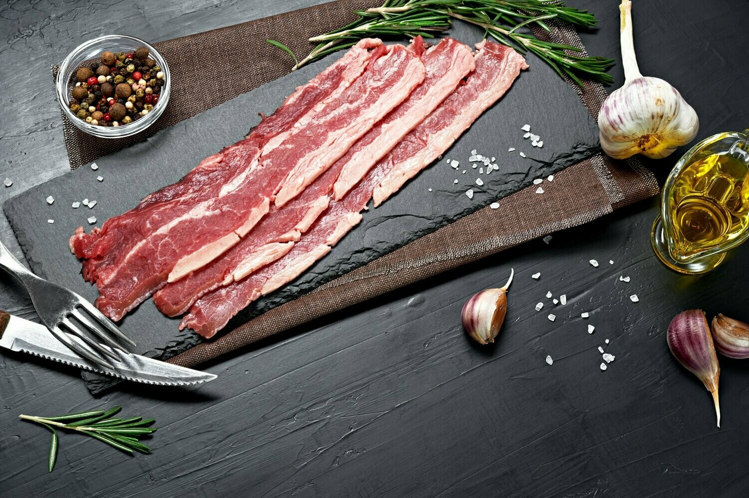 100% Free Range Welfare High Dry cured Streaky Rashers GLUTEN FREE