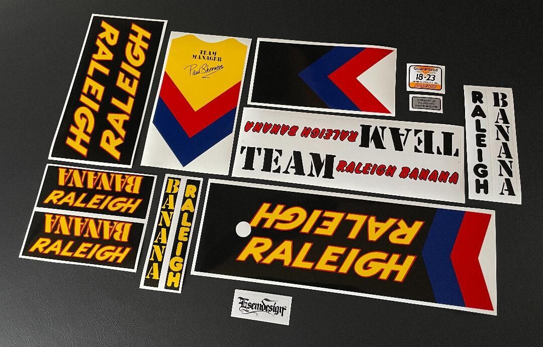 Raleigh Team Banana 12 Decal Set