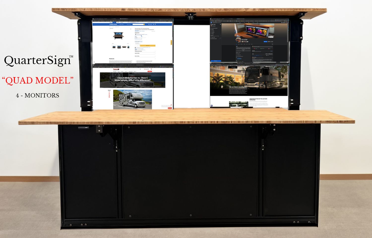 RV Dinette/Desk Combination DUAL MONITOR WORKSTATION