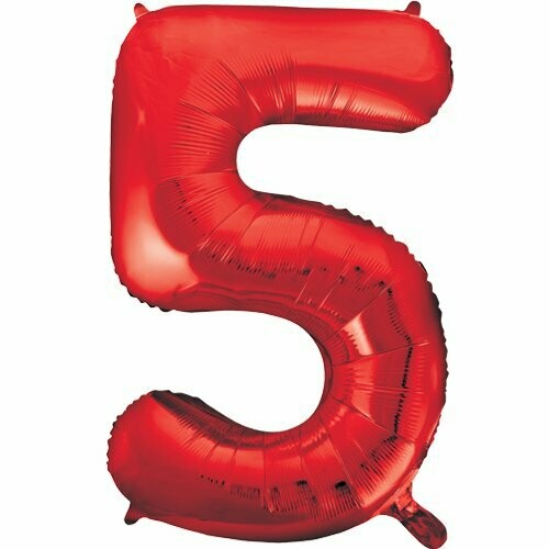 Jumbo Number 5 Red Foil Balloon