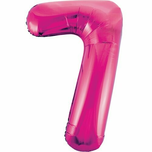 Jumbo Number 7 Magenta Balloon