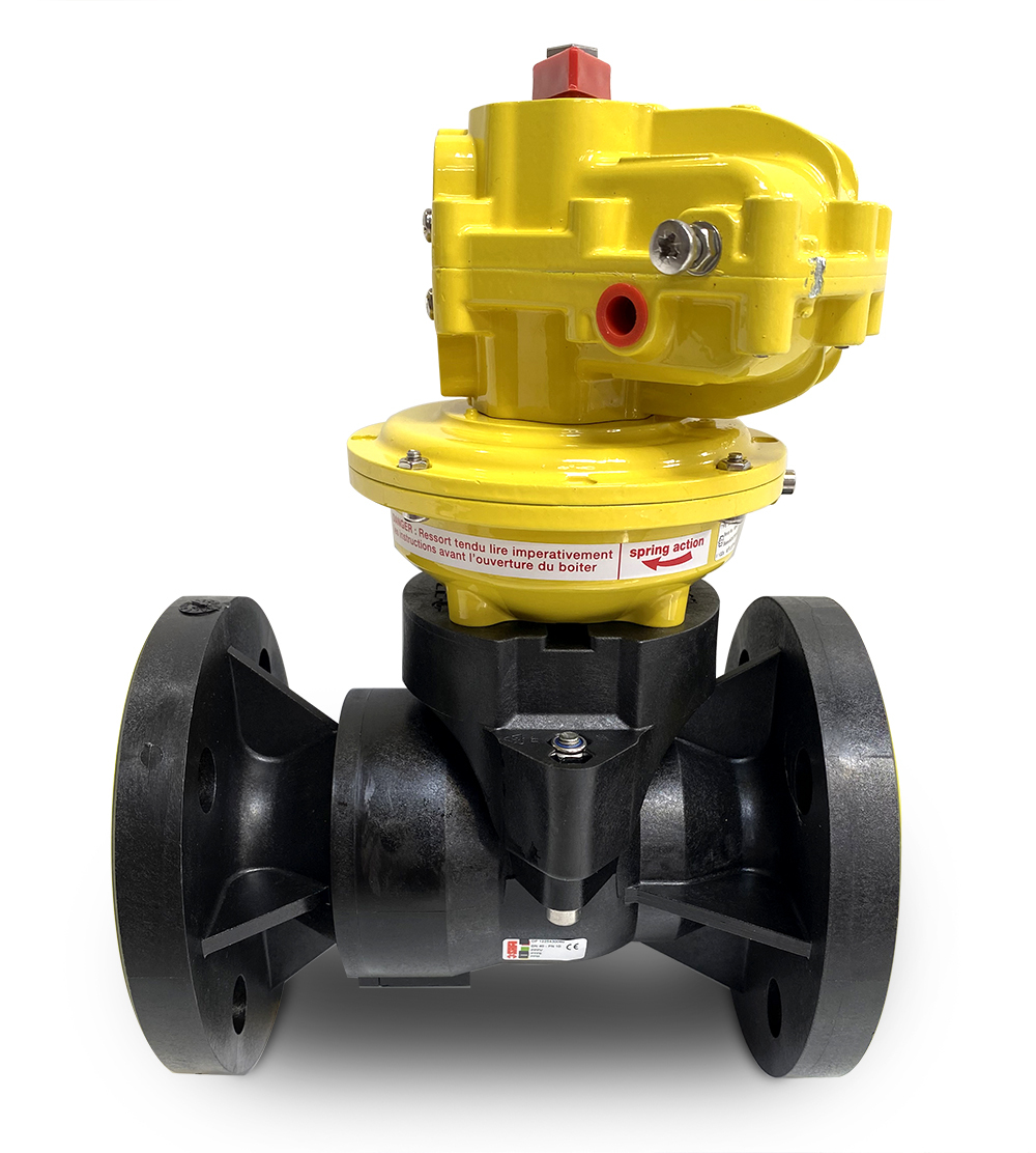 Kinetrol Actuated GRPP Safi Flanged Ball Valve