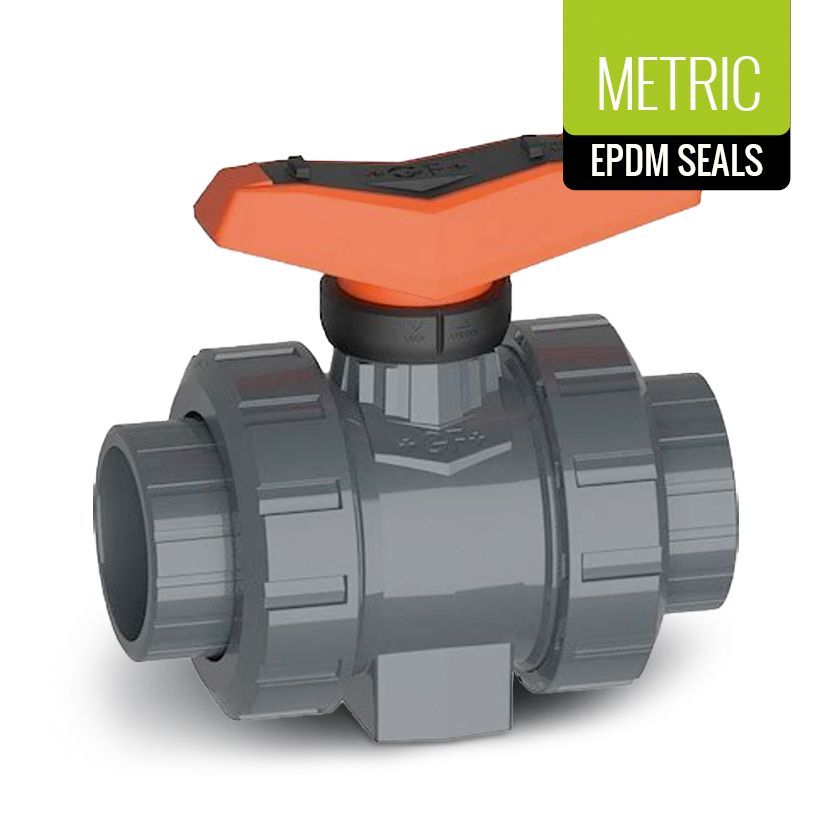 GF Double Union Ball Valve Metric with EPDM Seals