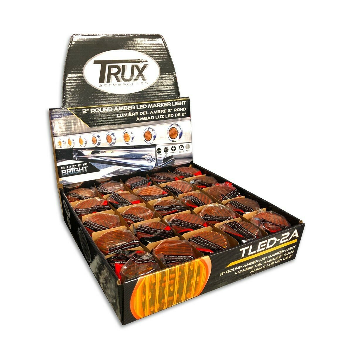 Trux Accessories 2" Round Amber LED Marker Light (Display Box) | Shop for Truck Parts ...