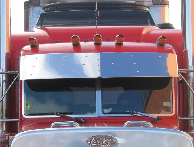 Trux Accessories 14" Stainless Steel High Roof Flat Windshield Drop Sun ...