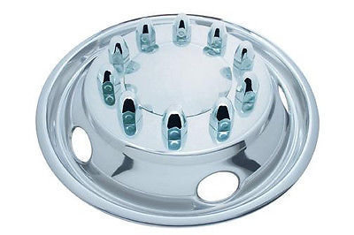 United Pacific 22-1/2" O.D. Stainless Steel Front Wheel Simulator Set w/ 5 Vent Holes for Stud ...