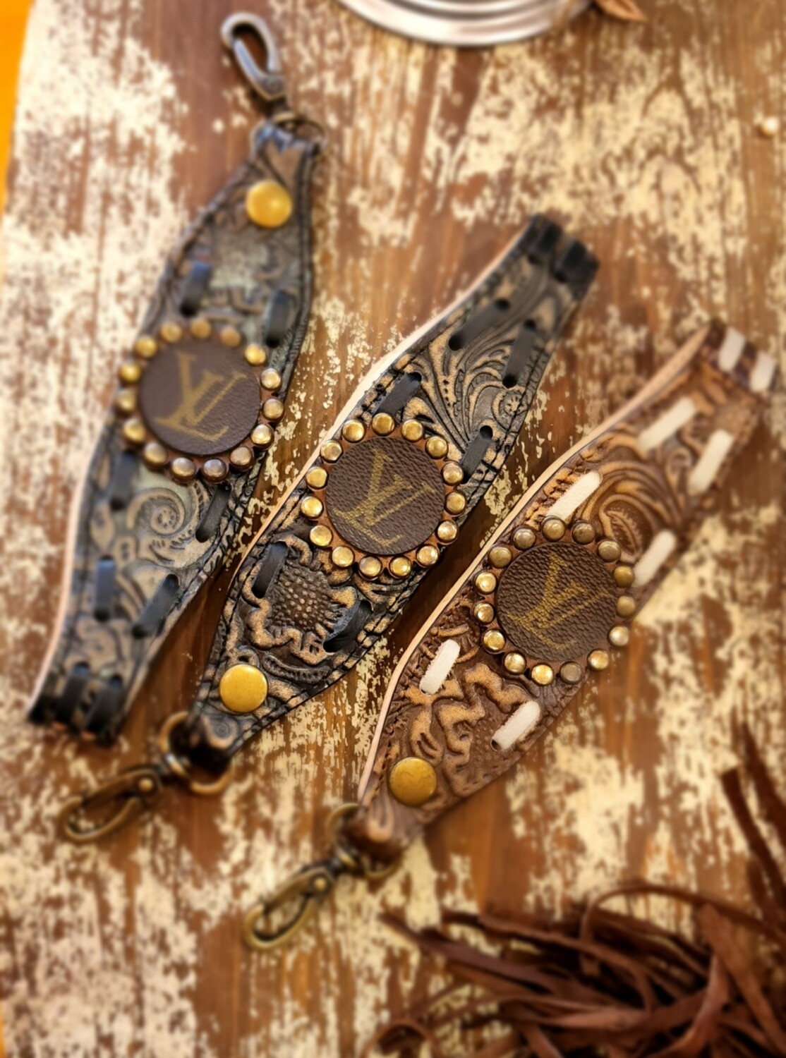 Keep It Gypsy Tooled Wristlet Keychain