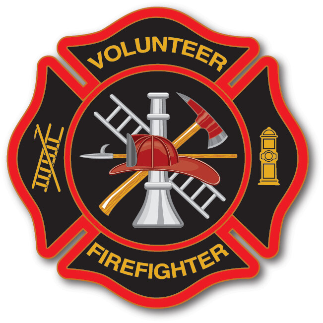 Volunteer Firefighter printed decal 4-inch