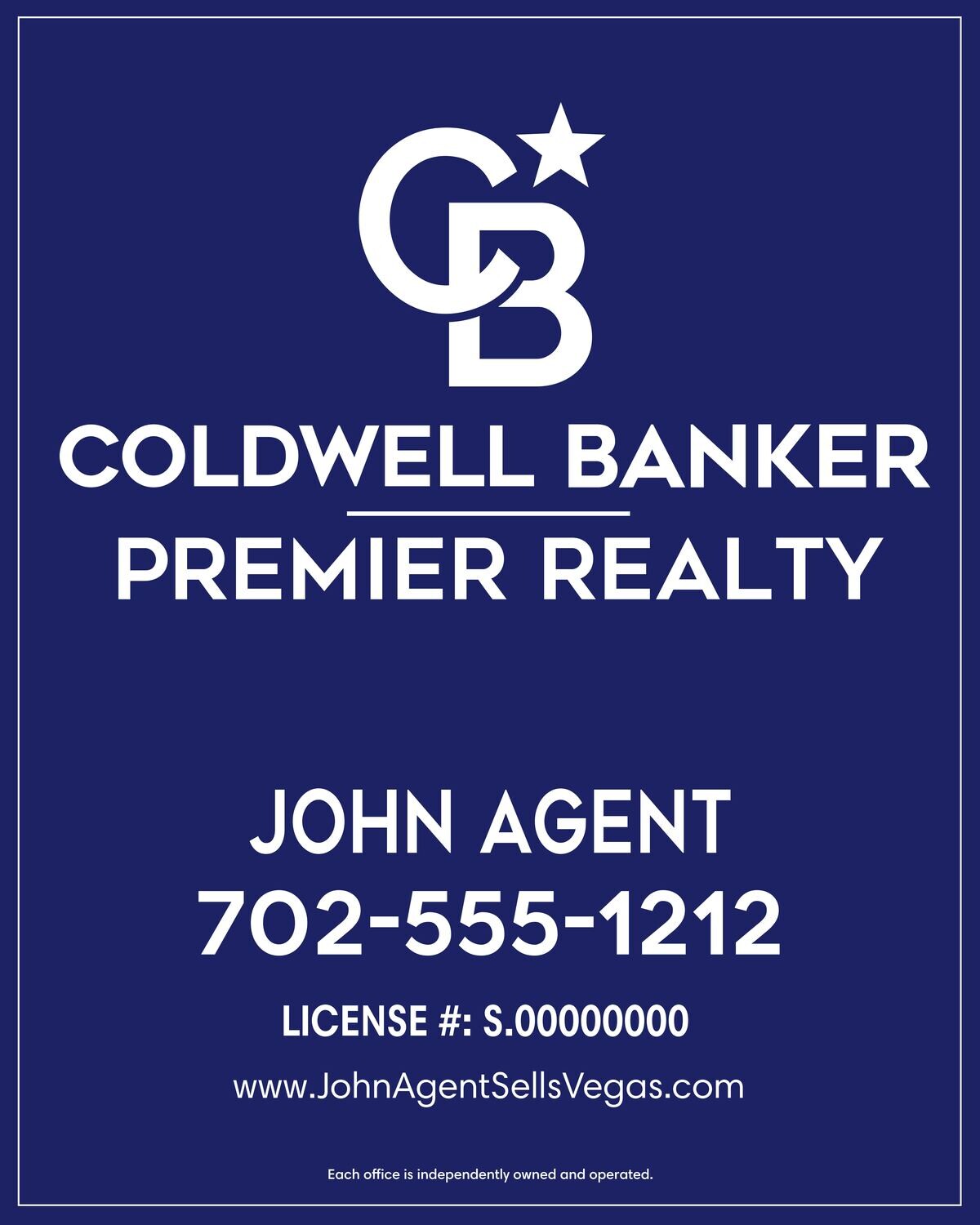 Coldwell Banker Sign Panel 24X30 Solid Blue