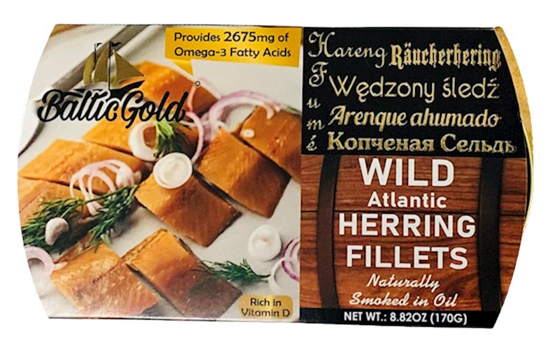 Baltic Gold Wild Atlantic Herring FIllets in Oil 8.8 oz (170g)