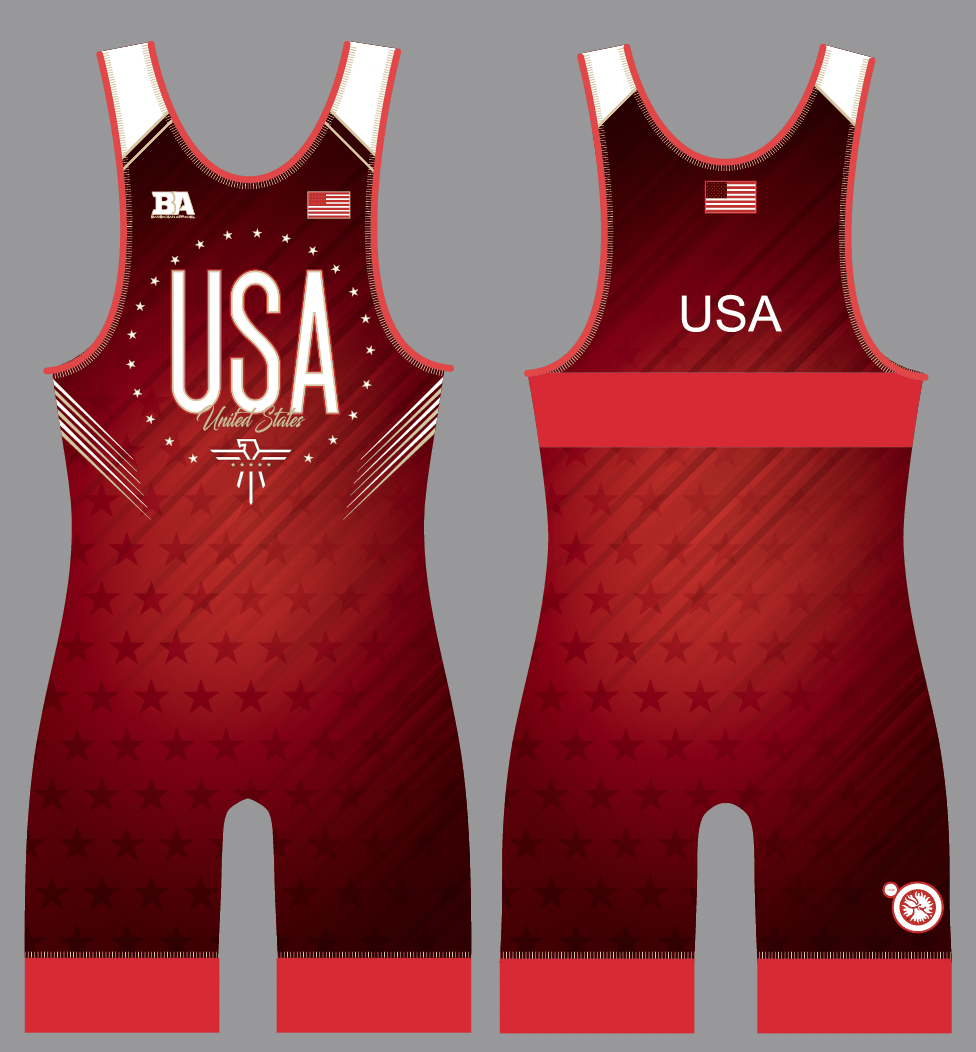 Red USA SINGLET