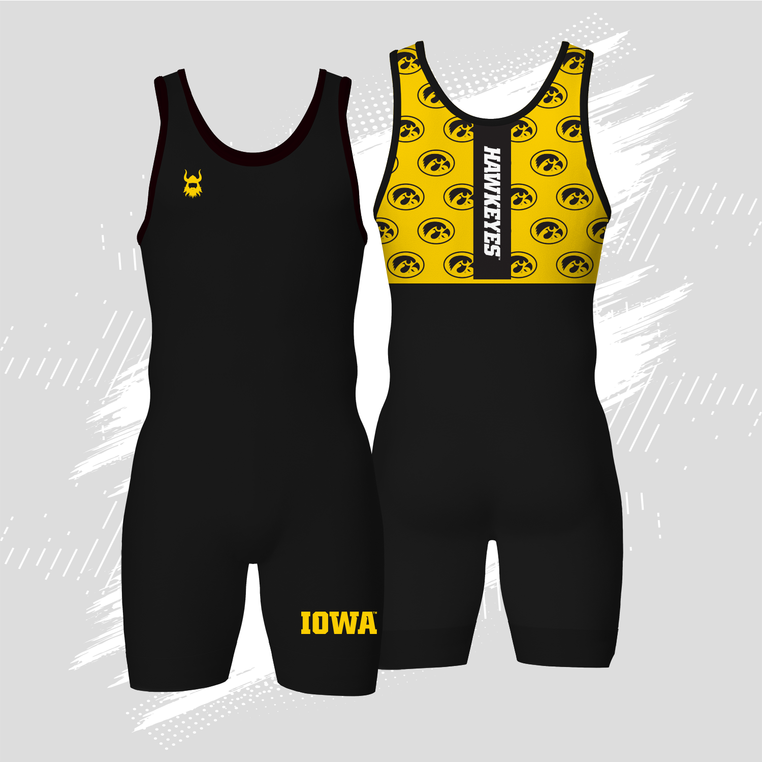 Iowa Hawkeye Pattern Mesh Back Wrestling Singlet