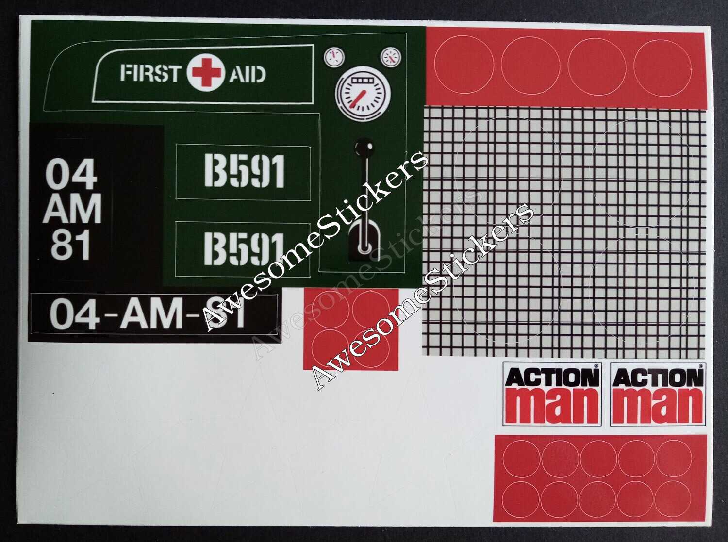 Action Man Armoured Jeep custom repro stickers labels decals DIE CUT
