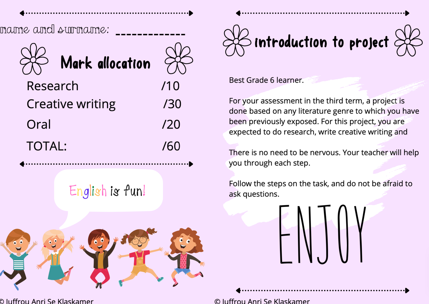 Grade 6 English First Additional Language Term 3 Project drama Grade 6 English First Additional Language Term 3 Project drama