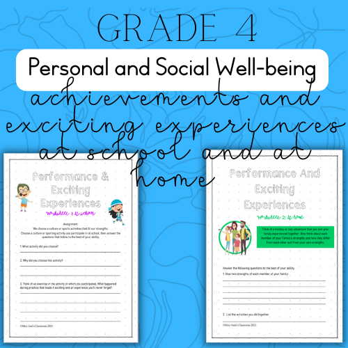 Grade 4 PSW Achievements and exciting experiences at school and at home